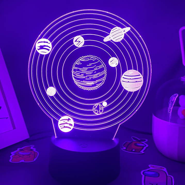 Solar System Nine planets Lava Lamp Space Universe 3D LED Neon Night ...