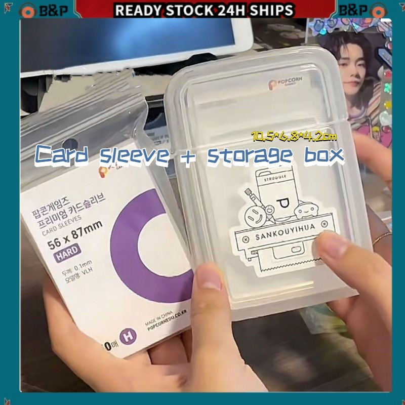 B&P Ins Transparent Flap Storage Box Photocards Card Case Sticker ...