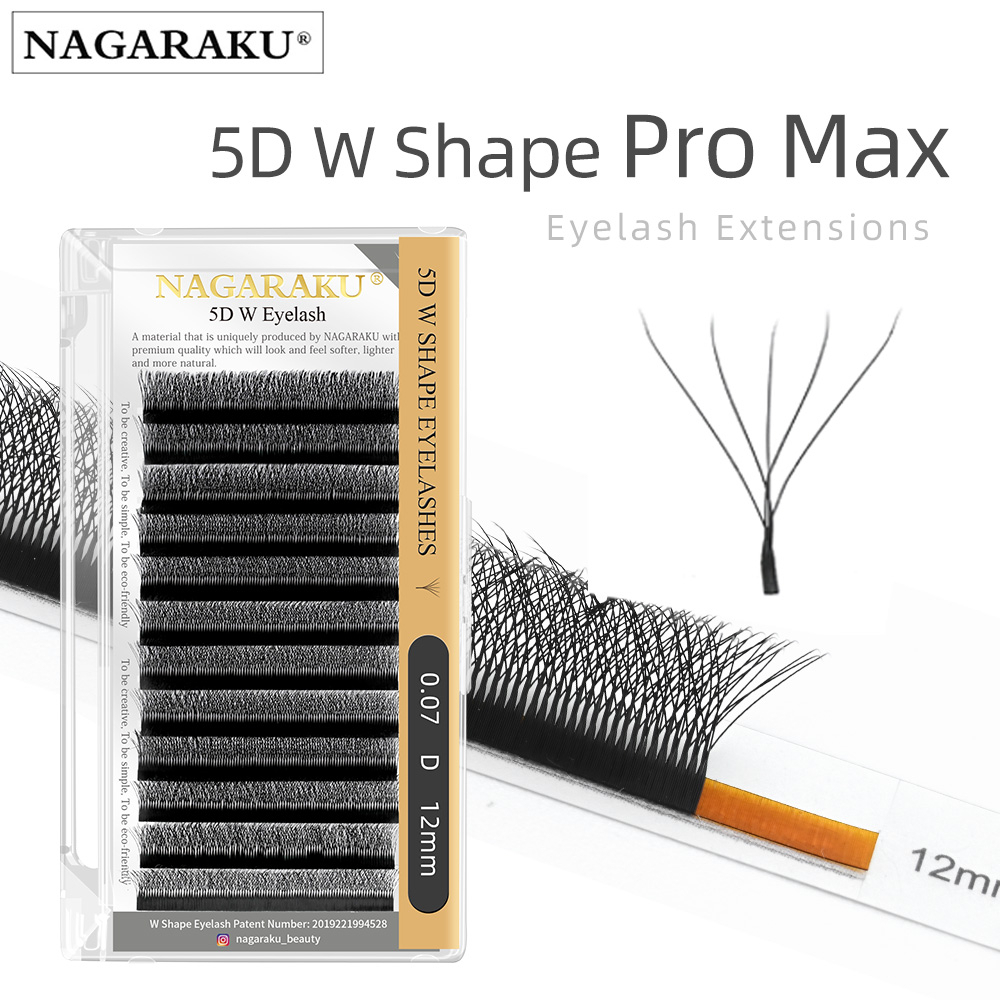 NAGARAKU 5D Shape Eyelash Extensions Premium Volume Fans Pre-Made W ...