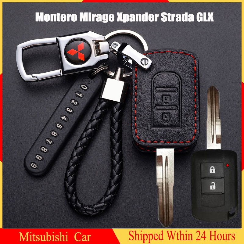 For Mitsubishi Montero Mirage Xpander Strada GLX Remote Key Leather ...