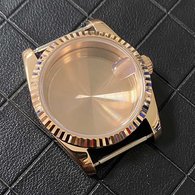 36MM PVD Rosegold Watch Case Oyster Perpetual Dog Tooth Ring Case ...