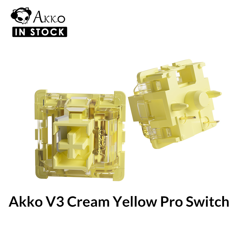 Akko 2 Pack-90 Pcs V3 Cream Yellow Pro Switch With Stable Dustproof ...