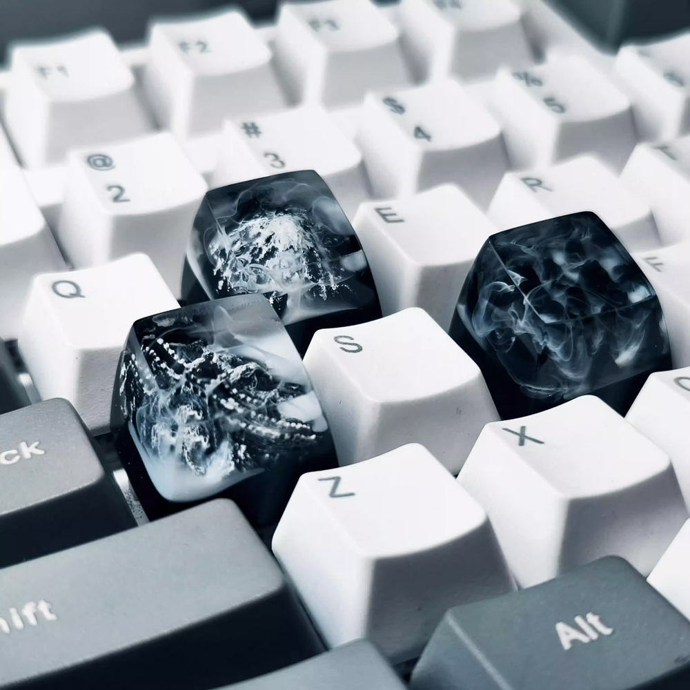 Mechanical keyboard personalised resin drip translucent keycaps cherry ...