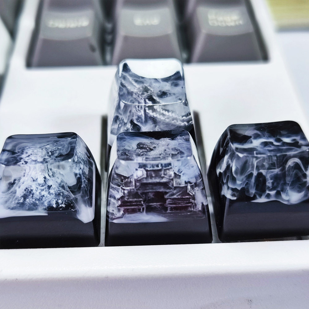 Mechanical keyboard personalised resin drip translucent keycaps cherry ...