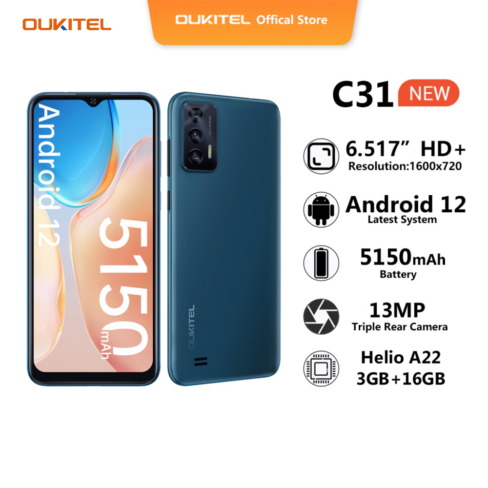 OUKITEL C31 6.517'' Hd+ Android 12 3gb + 16gb 5150mah Cellphone 4g Dual ...