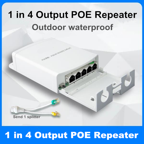 POE Extender Outdoor Waterproof 200m Network Extension 1 In 4 Output ...