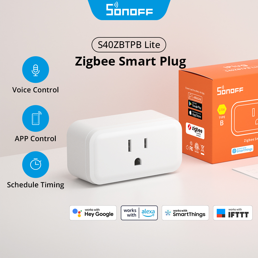 SONOFF S40 Lite ZB Zigbee Smart Plug 15A Plug US Socket Timing Function ...