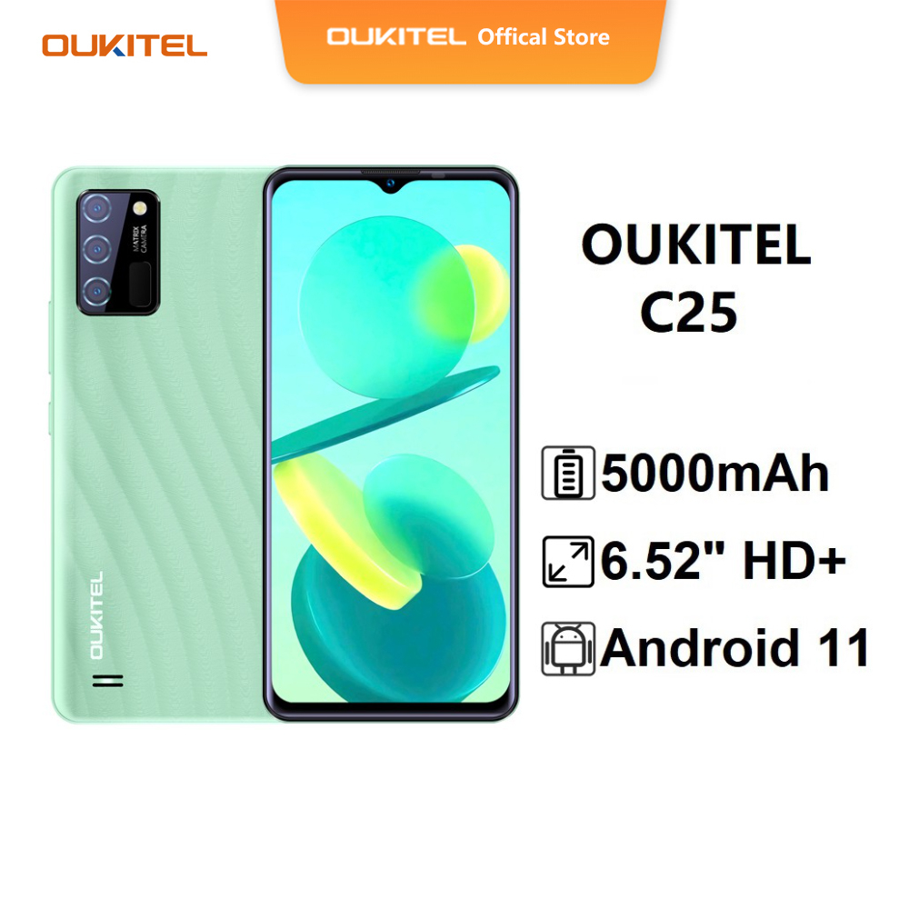 OUKITEL C25 6.517" Hd+ 5000mah Android 11 4gb+32gb Cellphone 13m Camera ...