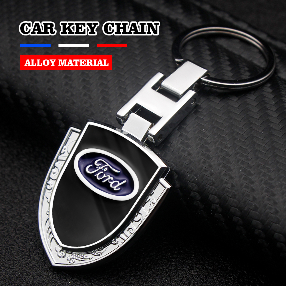 Car Keychain 3D Alloy Metal Car Logo Shield Shaped Keyring Accessories ...