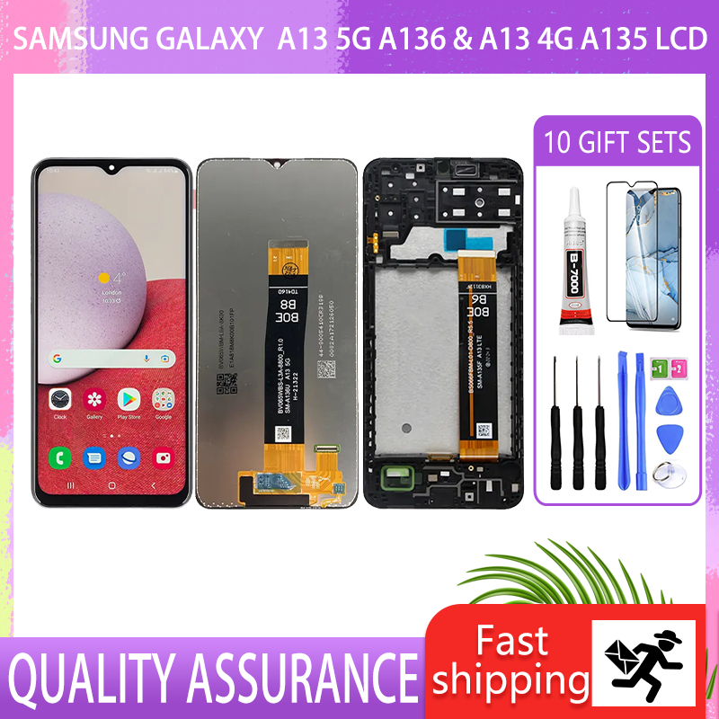 For Samsung Galaxy A13 5G A136 & A13 4G A135 LCD Display Screen With Frame Display Touch Screen ...