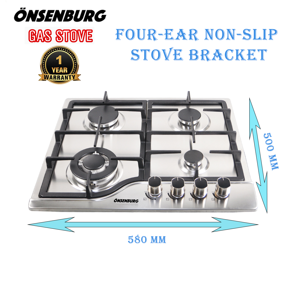 Onsengburg Stainless Steel 4 Sabaf Burner Gas Stove With MSD-5956 ...