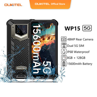 OUKITEL Wp15 5g 15600mah 8gb+128gb Rugged Cellphone 6.5"Hd+ Android 11 ...