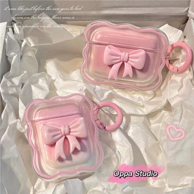 Pink bow airpods case airpod case airpods 1/2 case airpods 3 case ...
