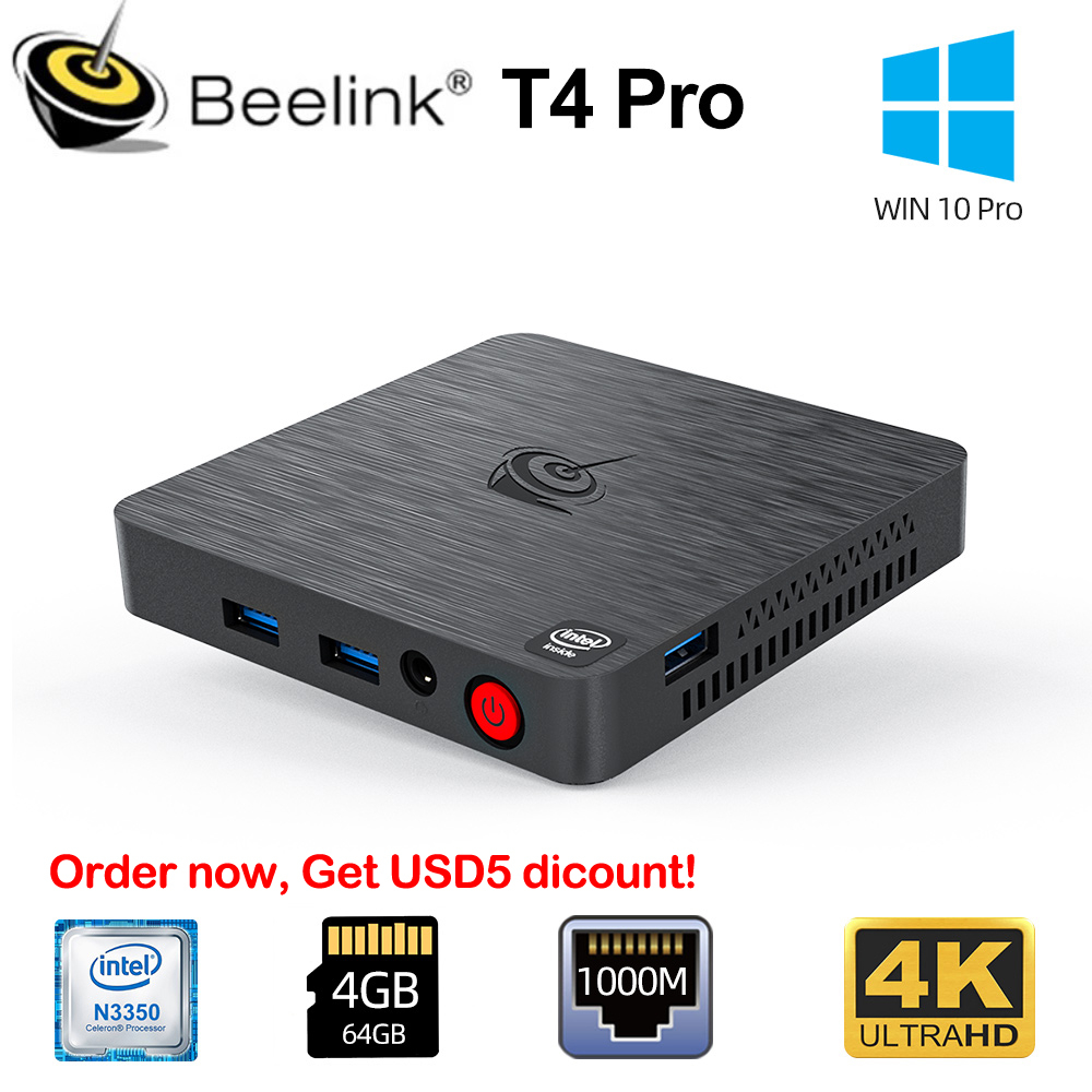 T4 Pro Mini PC Intel Apollo Lake Processor N3350 Windows 10 HTPC With ...