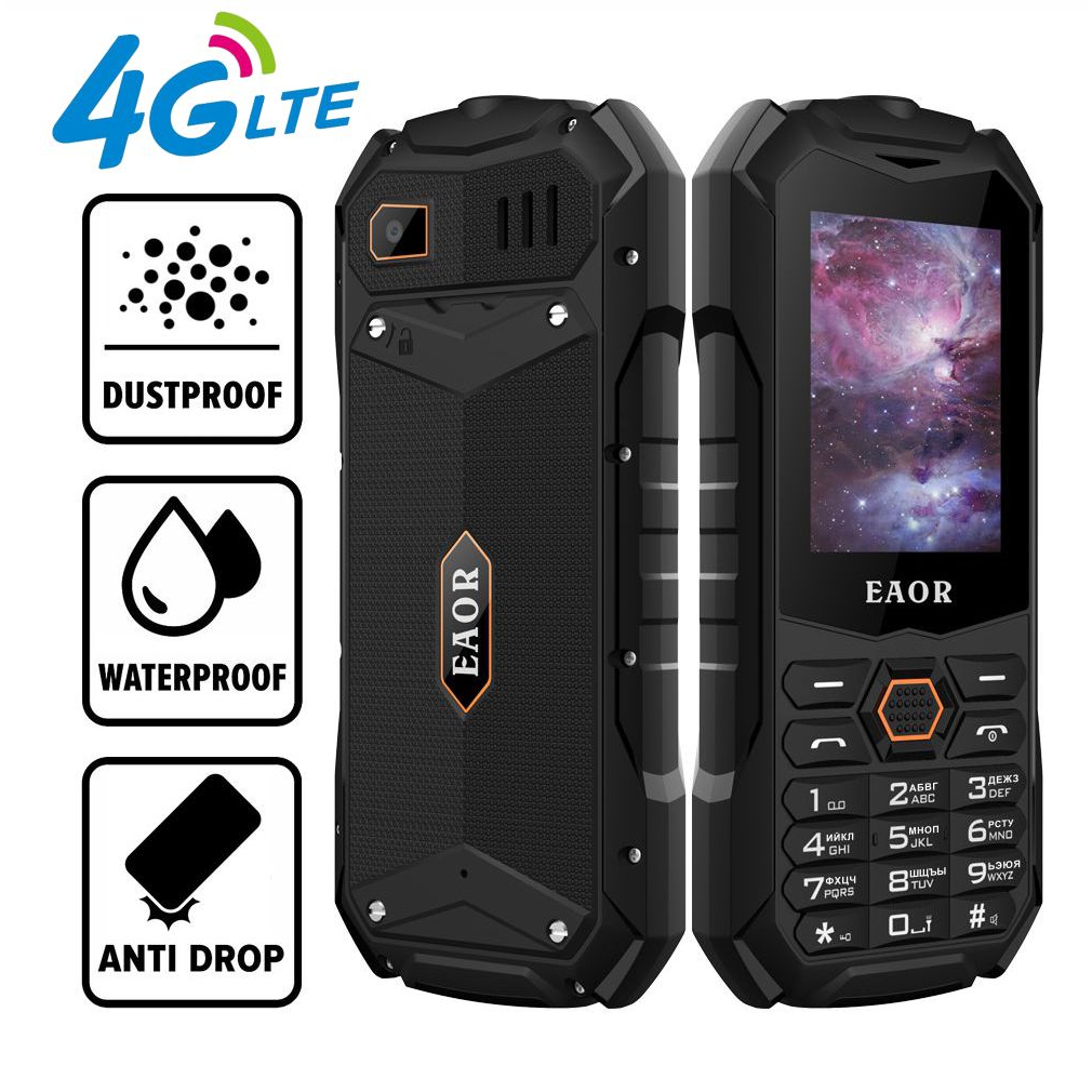 EAOR 4G LTE/2G Slim Rugged Phone IP68 Real Three-Proof Feature Phone ...