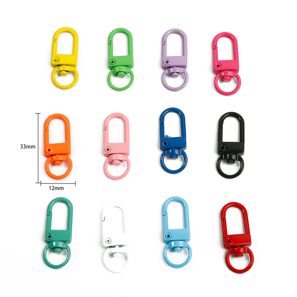 5pcs Alloy Keychain Colorful Spray Paint Spring Buckle DIY Making ...