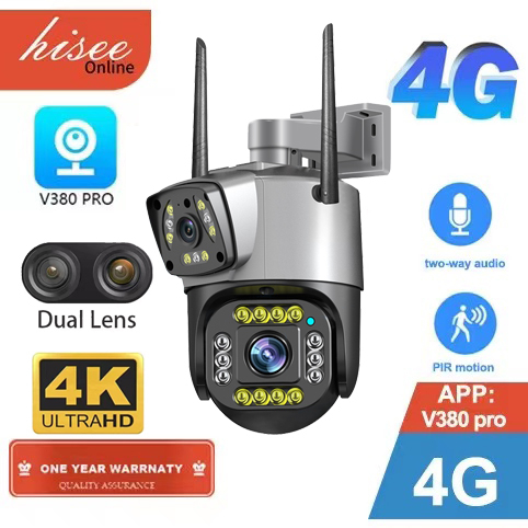 【Dual Lens -dual screens 】8MP 4K HD Resolution Dual Lens / Screens Indoor V380 pro app PTZ 360 ...
