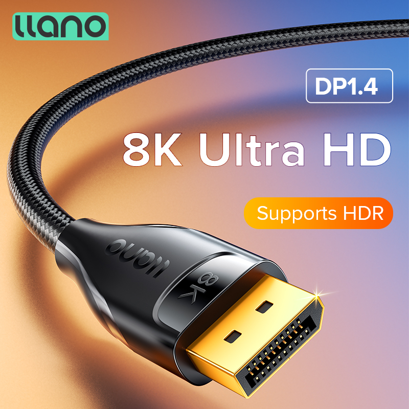 llano Displayport Cable 8K HD Cable 144Hz DP to DP Cable 1.4 for Laptop ...