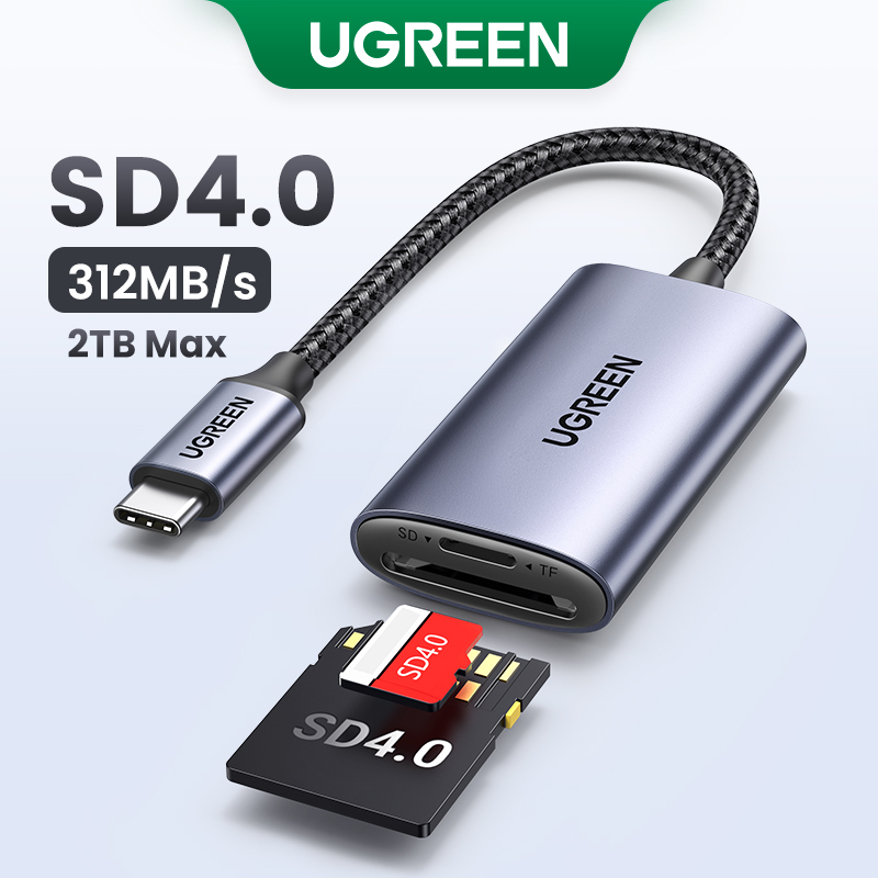 UGREEN Card Reader SD4.0 312MB/s USB-C to SD MicroSD TF Memory Card Adapter for Laptop Phone ...