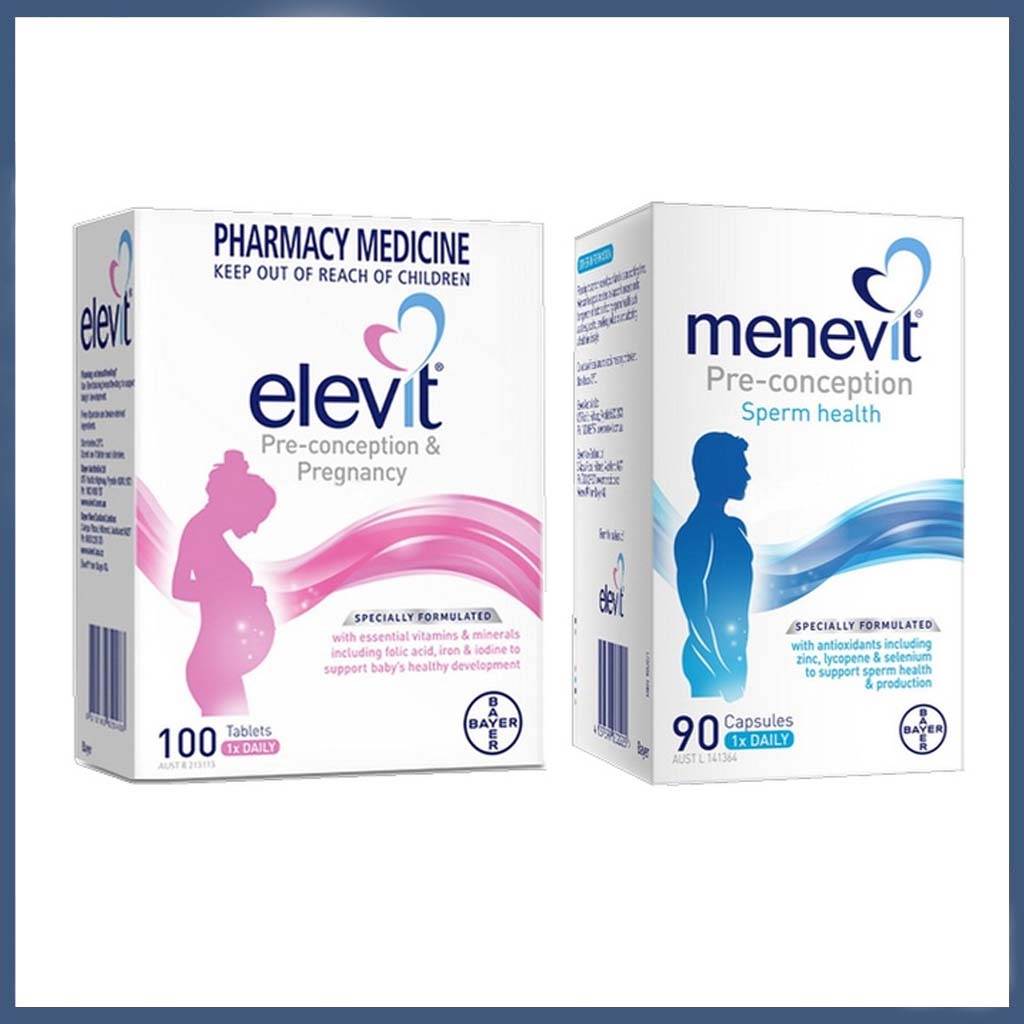 Bayer Pre-Pregnancy Couple Pack Women Elevit Pregnancy Multivitamin 100 ...