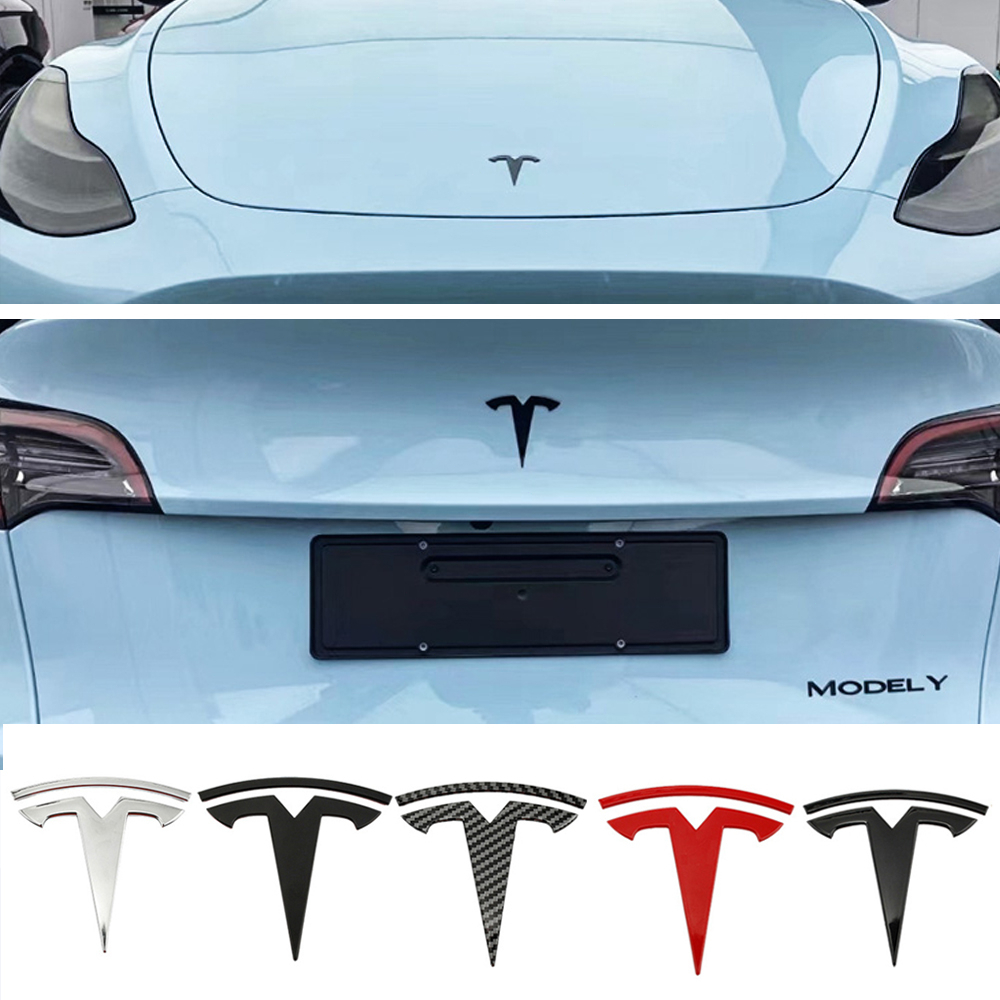 Metal Car Front Hood Bonnet Emblem Cover Sticker for Tesla Logo Model 3 ...