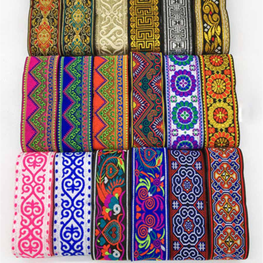 5cm Webbing Lace Trim Ethnic Embroidery Ribbon Chinese Style Flower ...