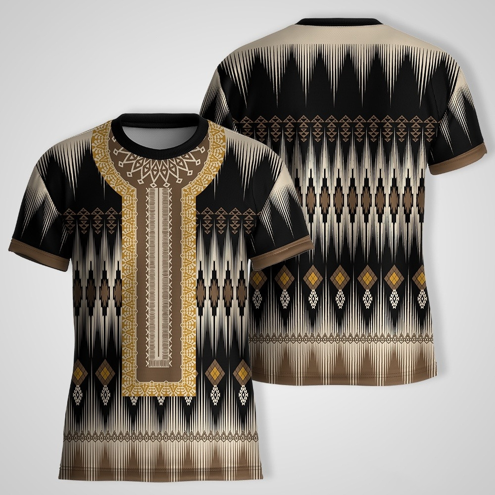 Ethnic Tribal Inspired Top Tee Shirt For Men Round Neck Vintage ...