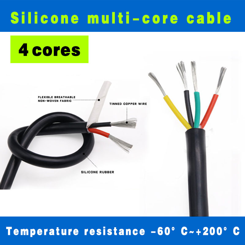 4-core Silicone Rubber Soft Silicone Rubber Sheath Cable, High ...