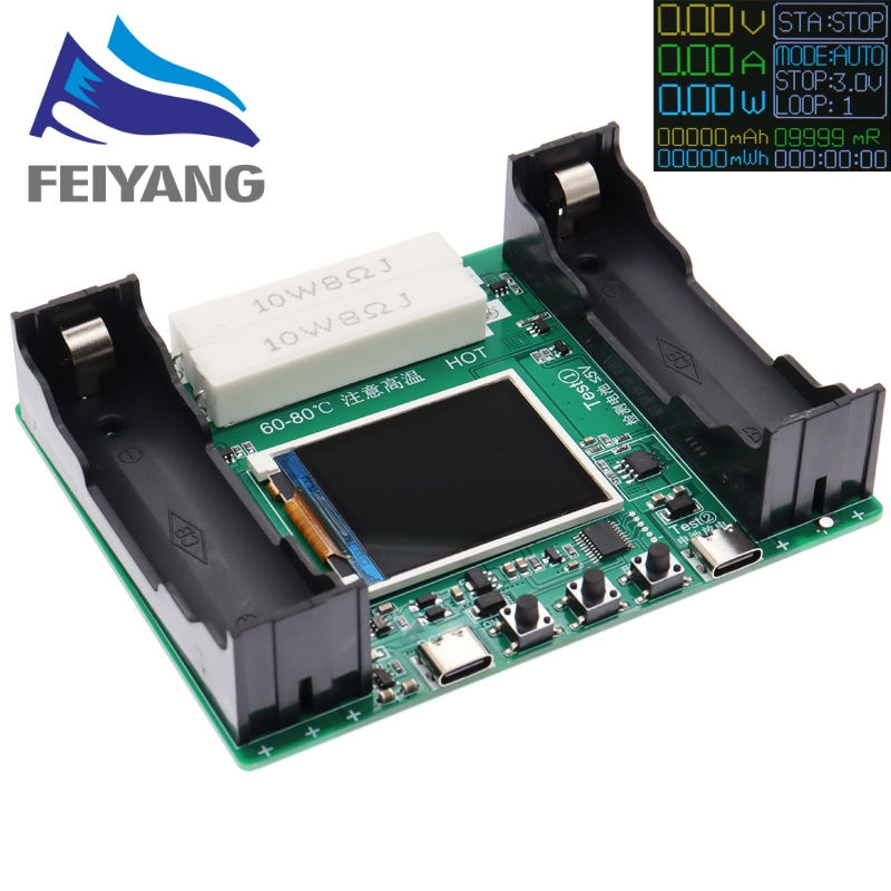 Type-C LCD Display Battery Capacity Tester MAh MWh Lithium Battery ...