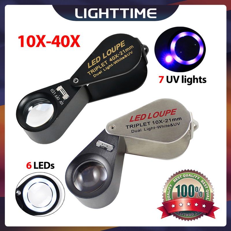 10X-40X Folding Loupe Magnifier Jewelry Magnifying Glass Triplet Lens ...