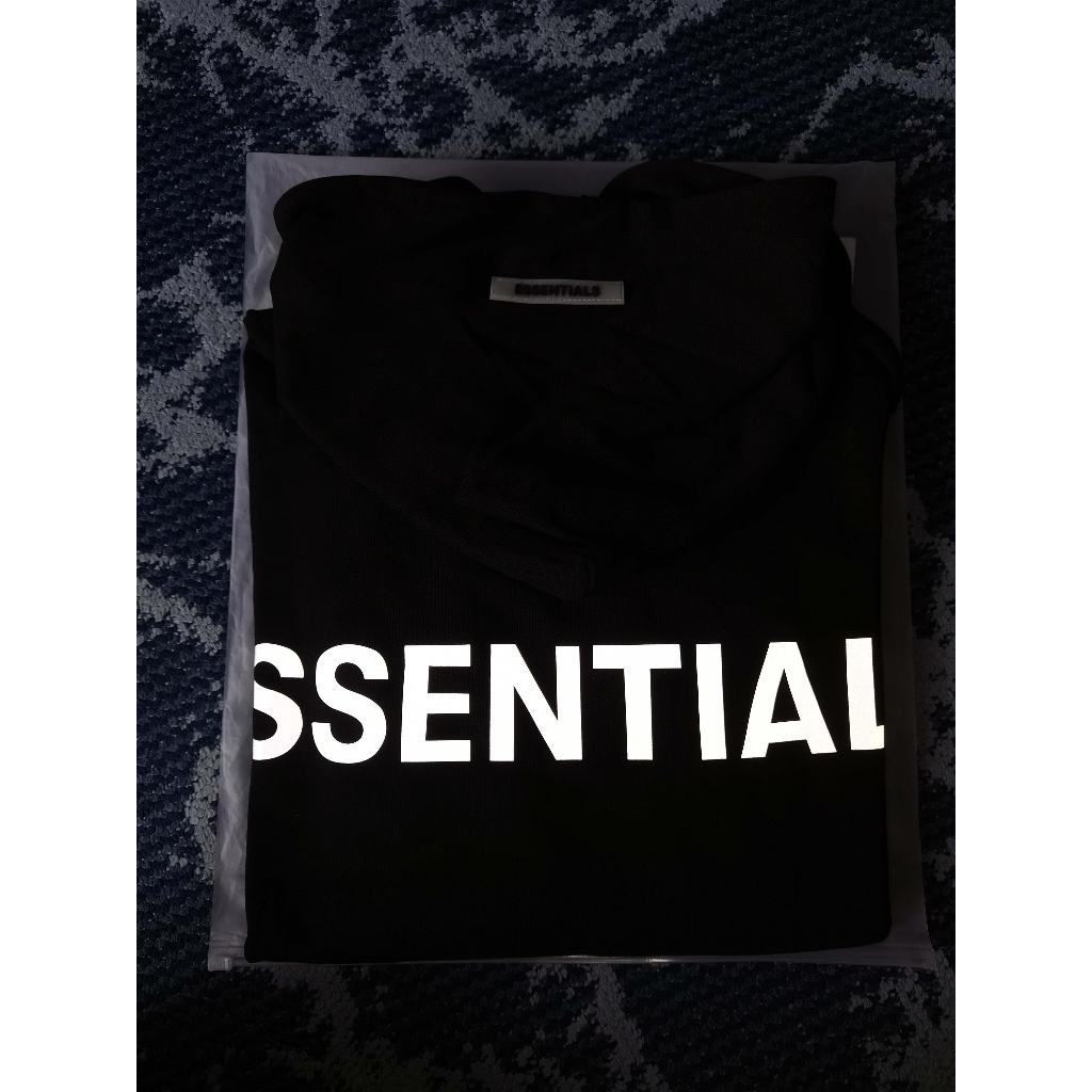 8019# ESSENTIALS 3M Reflective hooides,S-XL color black ,oversized ...