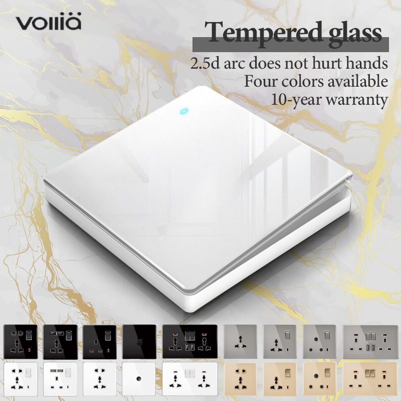 Rimless /2/3/4 Gang 1/2 Way Wall Switch for wall electric wall sockets ...
