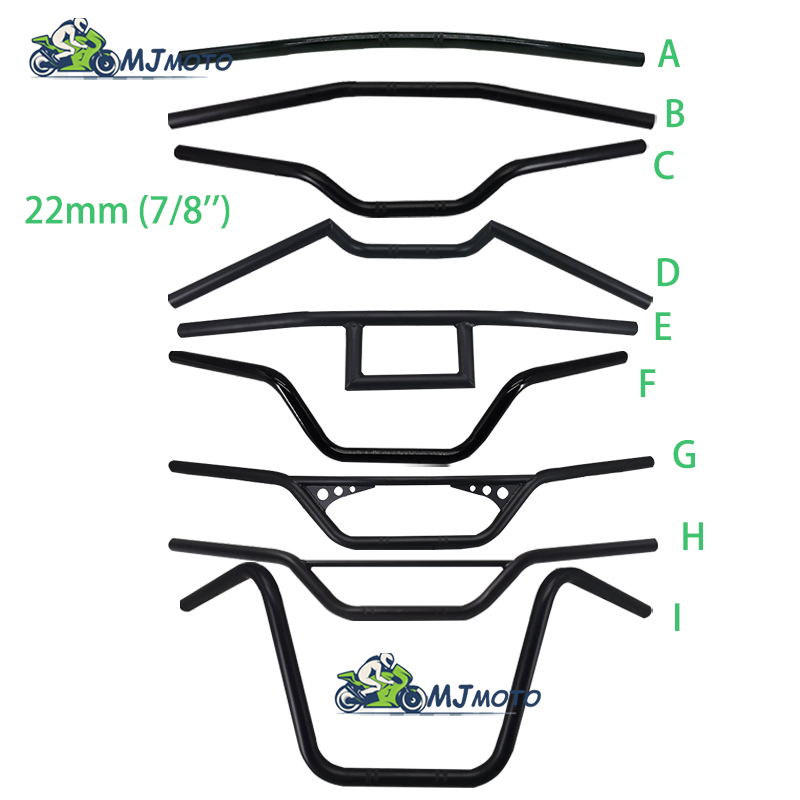 【MJMOTO】Motorcycle 22mm 7/8" Handlebar Chrome Retro Drag Handle Bar For ...