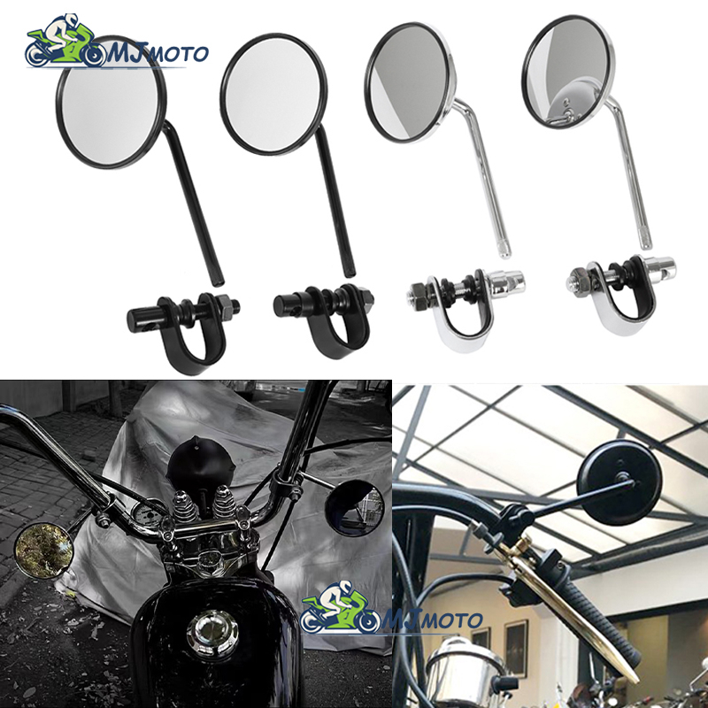 【mjmoto】motorcycle Rearview Mirror Stainless Steel Mirror Classic Retro