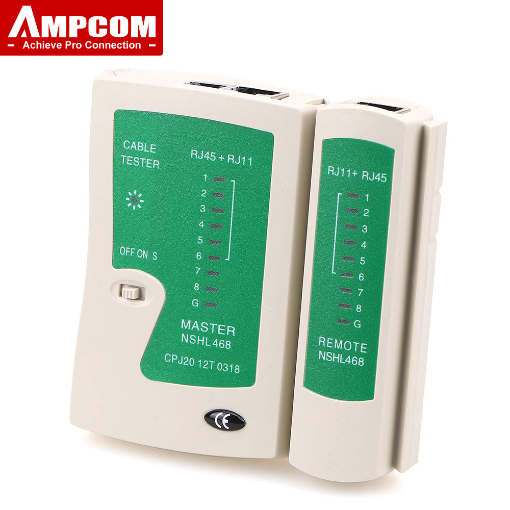 Ampcom Network Cable Tester Rj45 Ethernet Cable Tester Lan Test Tool For Cat5 Cat6 Cat7 8p 6p