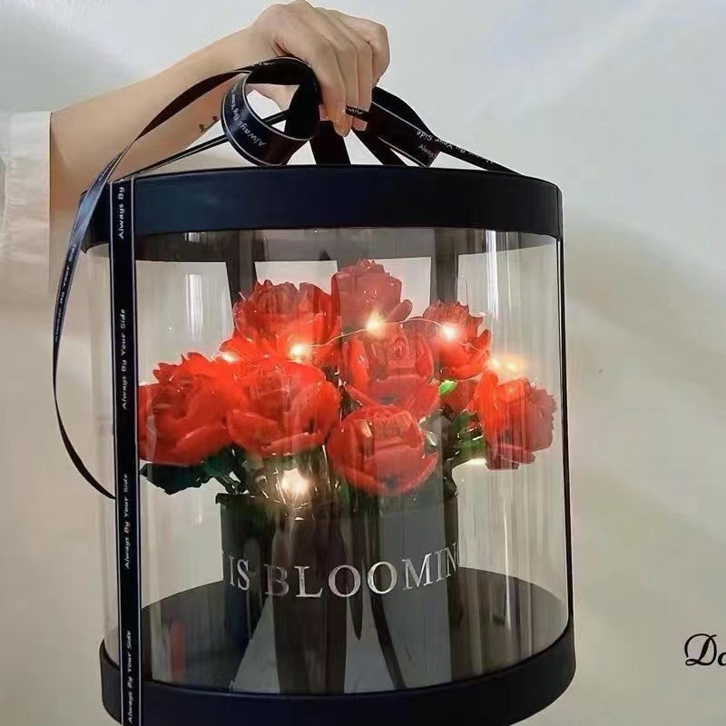 Building blocks Rose bouquet Eternal Life Flower handmade pieced rose ...