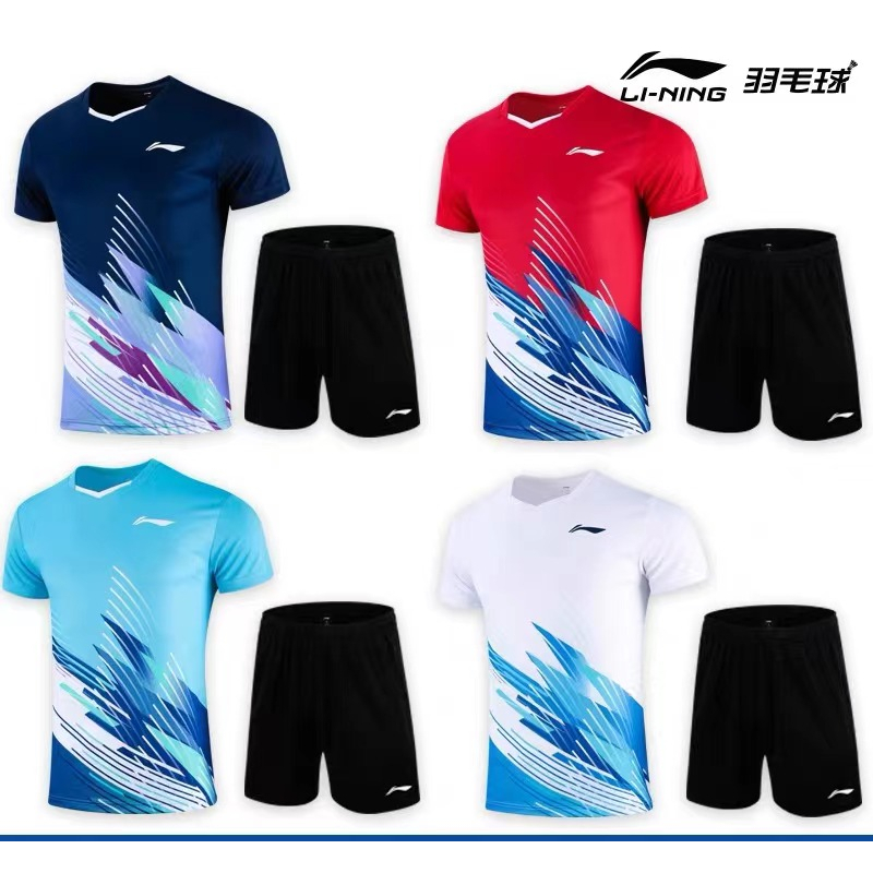 Li Ning's New Badminton Jersey Men's and Women's Sports Short Sleeve ...