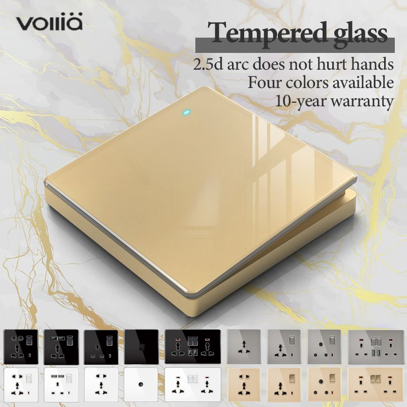Vollia Electrical Switch and Outlet 13amp Outlet Socket for Wall 1/2/3 ...
