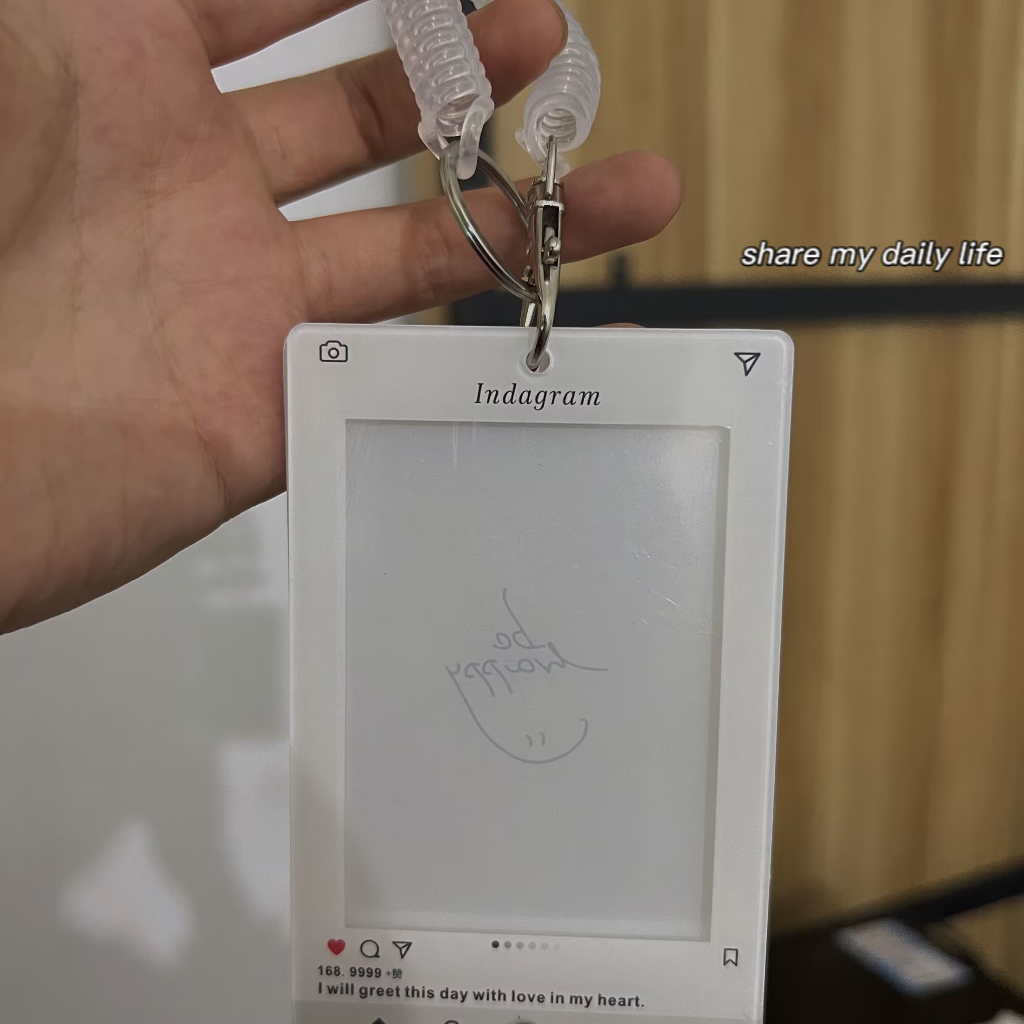 Ohaya ins Acrylic Rocking Happy Photo Frame Spring Card Holder emoji ...