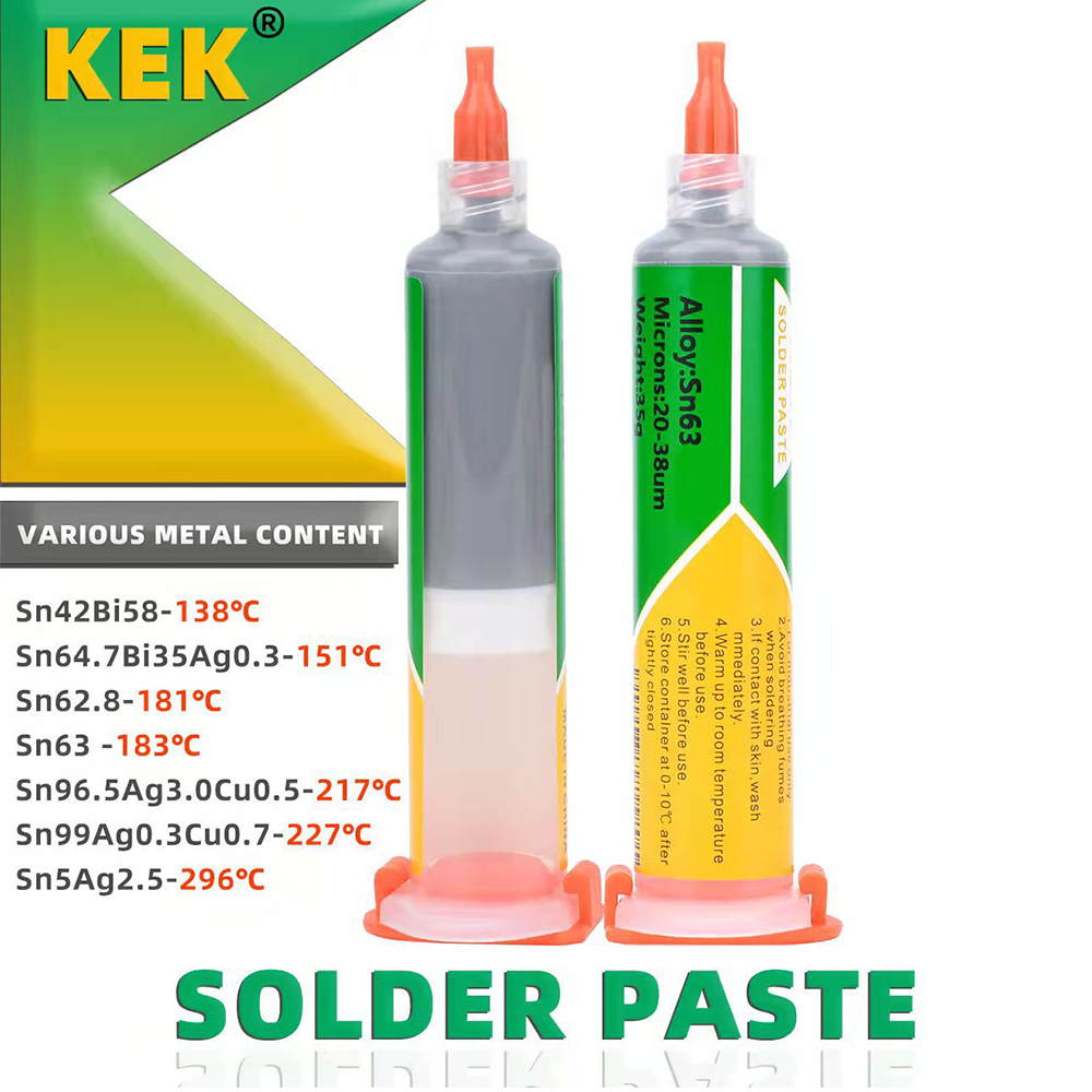 1pcs Low Temperature Lead-free Syringe smd Solder Paste Flux For Soldering Led Sn42Bi58 138℃ SMD ...