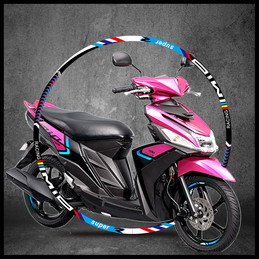 Reflective 14 Inch Motorcycle Wheel Hub Sticker Rim Decals Accessories ...