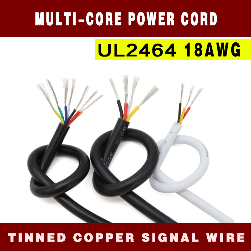 Ul2464 18AWG Multi-Core Sheath Power Cord Signal Control Soft Cord 2/3/4/5/6/7/8/10 Core Tin ...