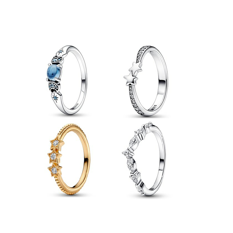 925 sterling silver Disney Aladdin Princess Jasmine Ring Shooting Stars Sparkling Ring Celestial ...
