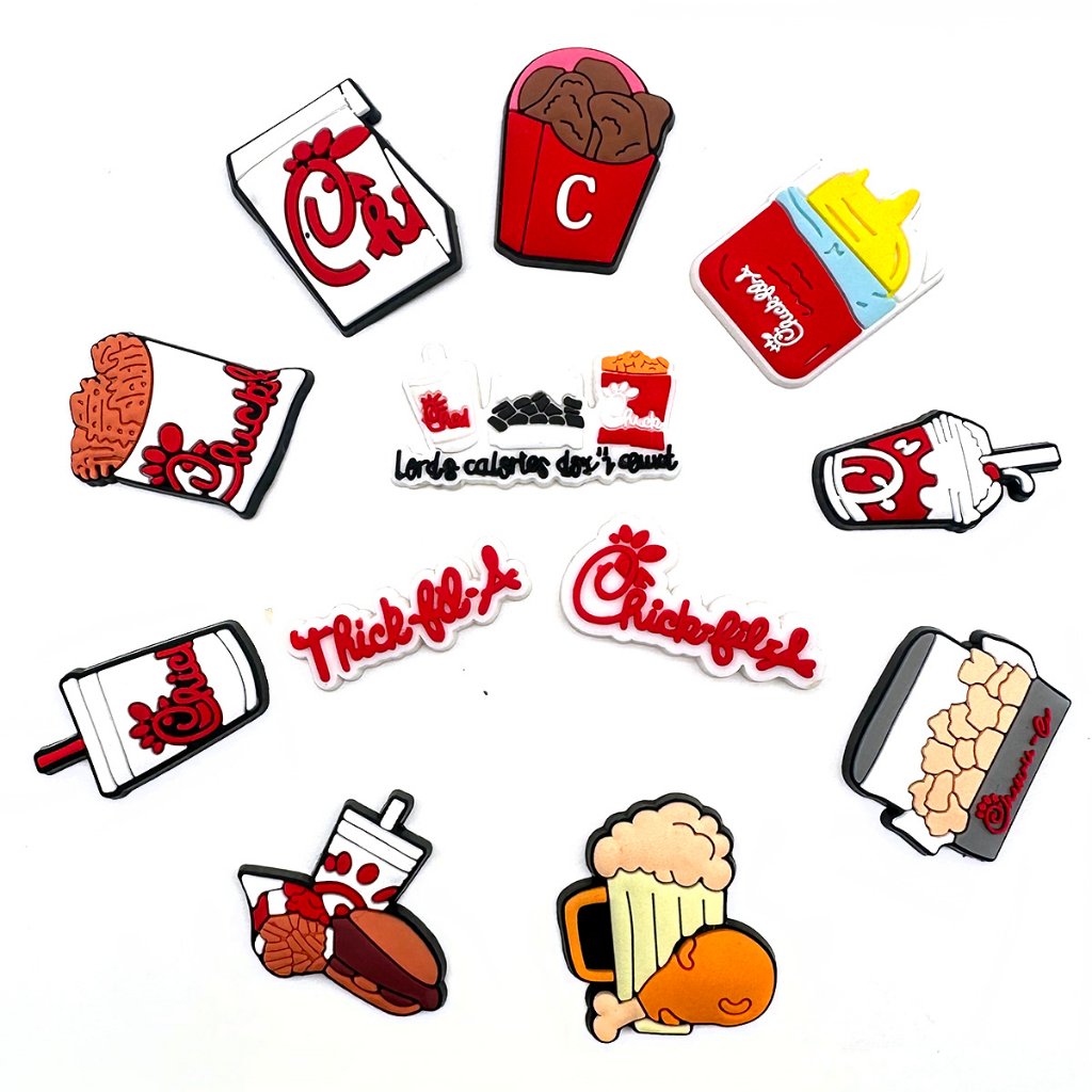 Fried chicken Cartoon crocs jibbitz charms PVC shoe Decoration for DIY ...