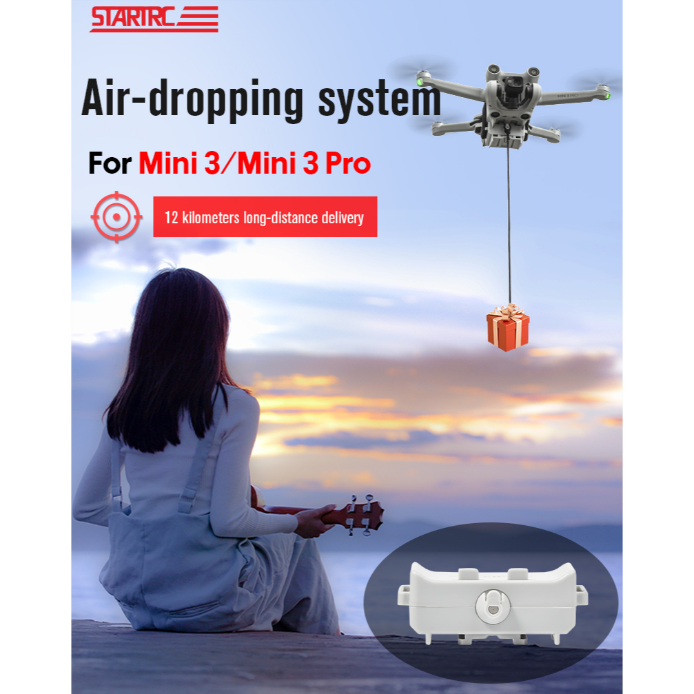 Airdrop Thrower System for DJI Mini 3 PRO / Mini 3 Drone 12KM Delivery Fishing Bait Wedding Ring ...