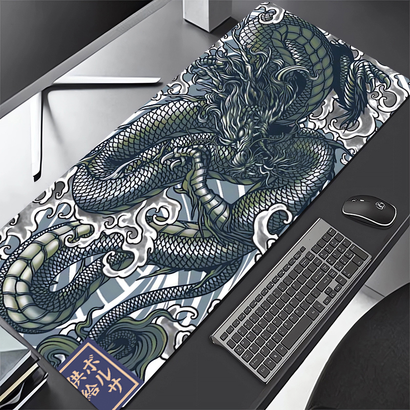 Japanese Dragon Mouse Pad Mat Samurai 90x40 Gaming Large Table Mousepad ...