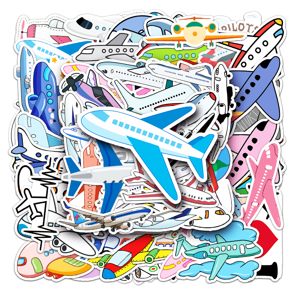 50 Piece Funny Plane Stickers Waterproof DIY For Laptops/Phones/Helmet ...