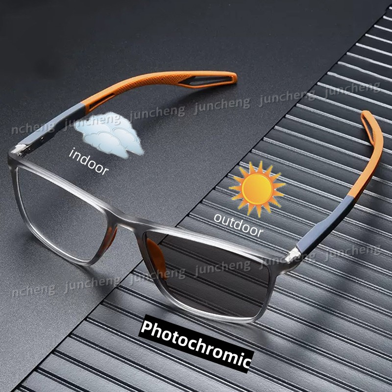 Square Photochromic Anti Radiation Eyeglass Women Men Anti Blue Light ...