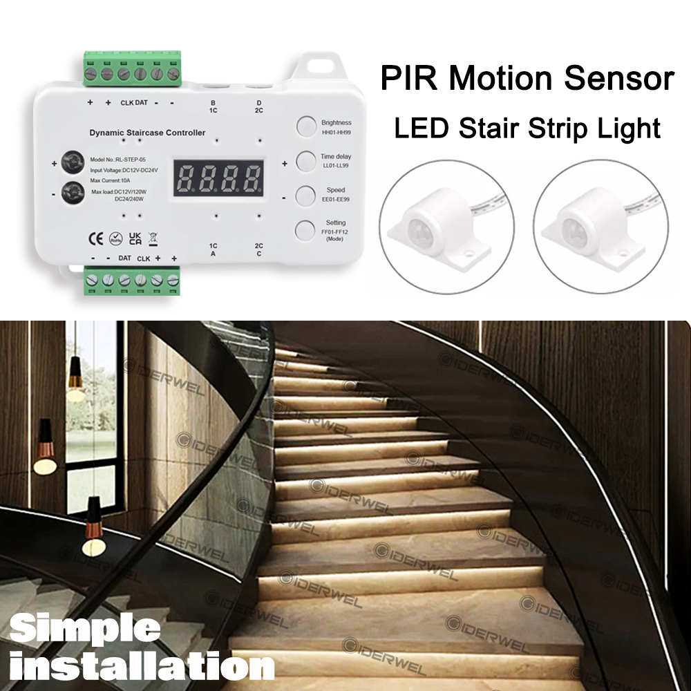 Motion Sensor COB LED Light Strip Stair LED Controller Dimming Indoor ...