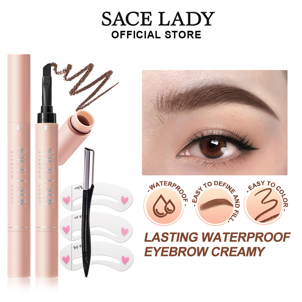 SACE LADY Eyebrow Cream Waterproof With Brush 2 IN 1 Pigmented ...